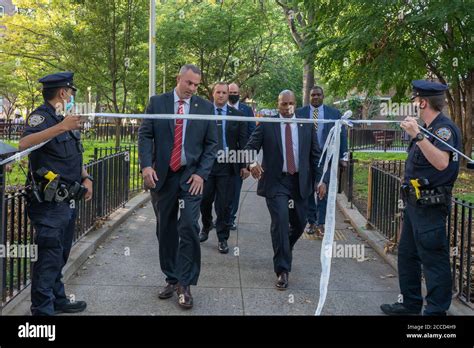 New York Ny August 18 2020 Nypd Police Officers Investigate A