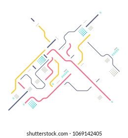 Digital Geometric Data Network Elements Abstract Stock Vector Royalty Free