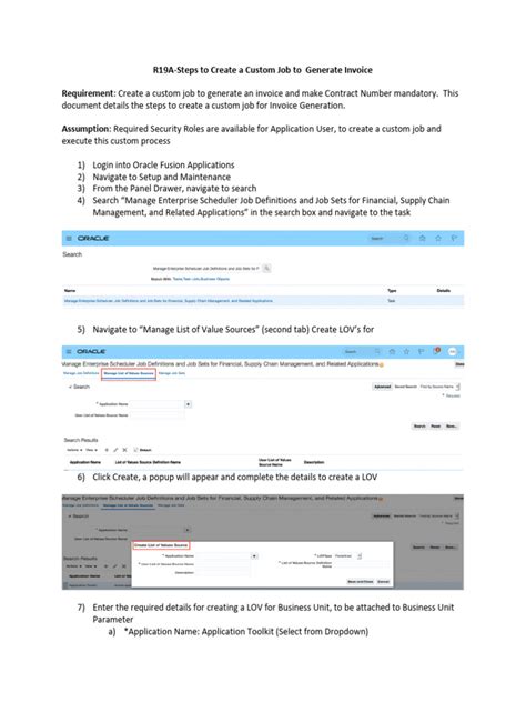 Custom Invoice Generation Job Creation Pdf Parameter Computer