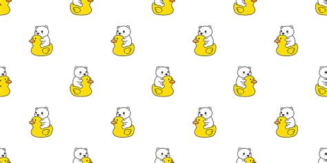 곰 극지 원활한 패턴 오리 고무 수영 반지 풍선 플라밍고 테디 만화 낙서 벡터 선물 포장지 타일 배경 반복 벽지 스카프 격리 된
