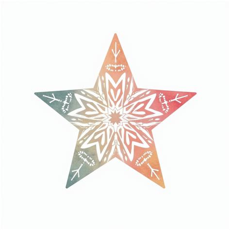 Watercolor Pastel Star Mandala Stock Illustration Illustration Of