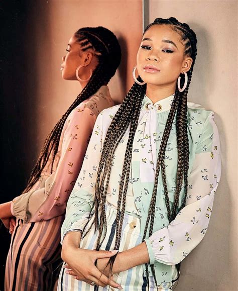 Download Storm Reid Elegant Braids Pose Wallpaper