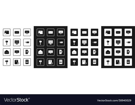 Set Delete Envelope Monitor And Mail Box Vector Image