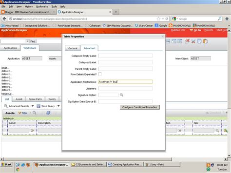 Maximo Functional And Configurations Restriction Of Records Using