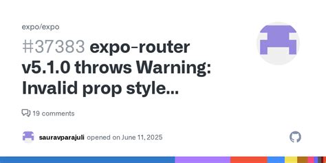 Expo Router V510 Throws Warning Invalid Prop Style Supplied To React