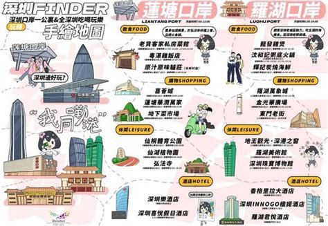 深圳好去處深圳推港人吃喝玩樂旅遊攻略 繁體字手繪地圖5大口岸免費派