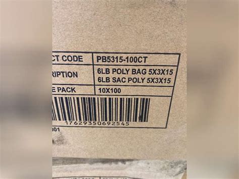 2 cases 1000ea 6lb poly bags jardine auctioneers