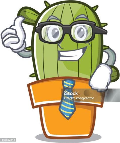 Dessin Animé Des Personnage Cactus Mignon De Lhomme Daffaires Vecteurs