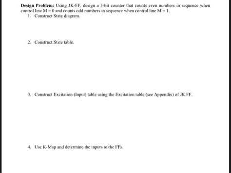 Solved Design Problem Using JK FF Design A Bit Counter Chegg Com