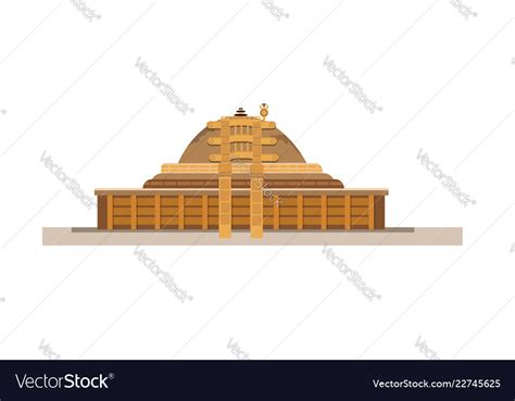 Sanchi Stupa Royalty Free Vector Image Vectorstock