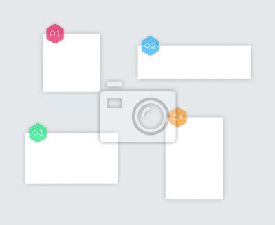 To Simple White Vector Text Boxes With Hexagons Posters For The Wall Posters Numbered