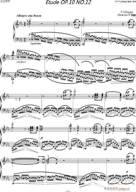 练习曲 Etude Op 10 No12（革命） 肖邦 Chopin 歌谱简谱网