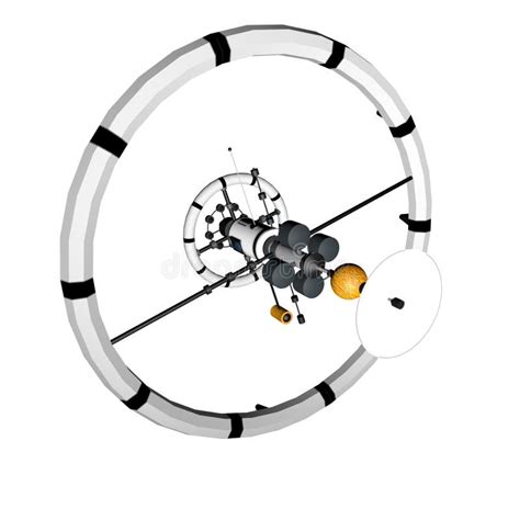 Interstellar Spaceship Isolated On The White Background Stock