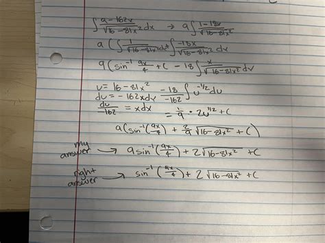 Calculus Ii Integration I Cant Figure Out Where The 9 Is Disappearing From Rhomeworkhelp