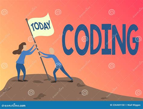 Handwriting Text Coding Concept Meaning Assigning Code To Something For Classification