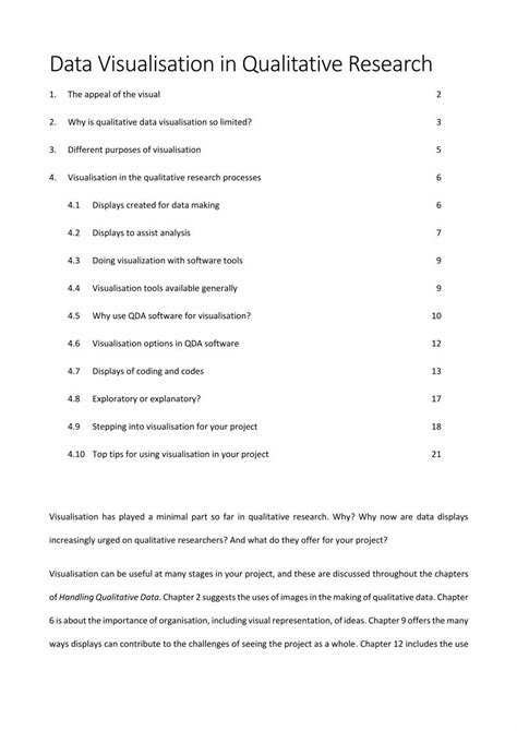 Pdf Data Visualisation In Qualitative Research Dokumentips