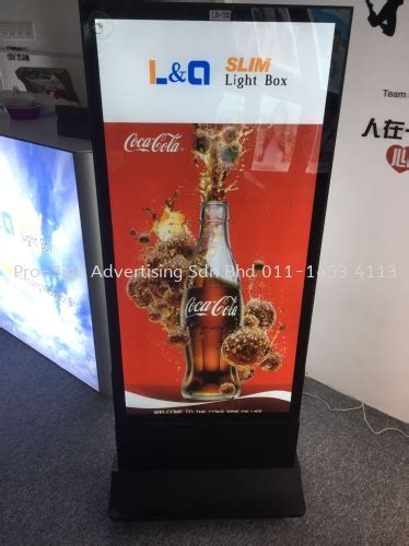Standee Lightbox Visual Size 600mm X 1200mm 3d Stainless Steel Box Up