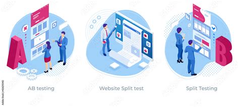 Vector De Stock Isometric Ab Testing Comparison Concept Split Testing