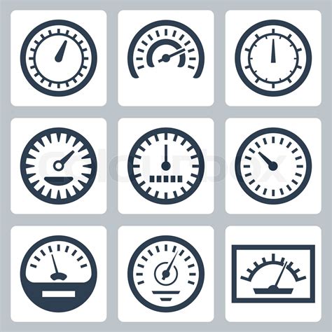 Vector Isolated Meters Icons Set Stock Vector Colourbox