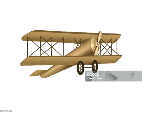 손으로 그린 갈색 복고풍 비행기 흰색 배경에 고립 된 그림 0명에 대한 스톡 벡터 아트 및 기타 이미지 0명 Carnival 갈색 Istock