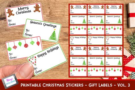 Christmas Stickers Gift Tags Vol 3 Graphic By Stacysdigitaldesigns