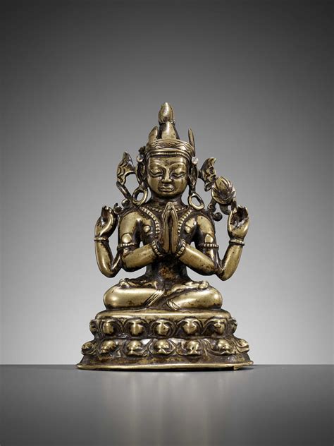 Lot 240 A Bronze Figure Of Shadakshari Lokeshvara