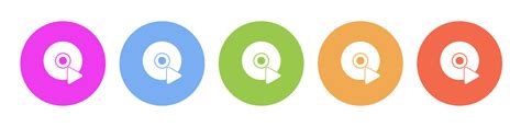 Multi Colored Icon Cd Player Button Banner Round Badge Interface For Application Illustration