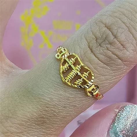 Xing Leong 916 Gold Love Abacus Ring Cincin Sempoa Emas 916 Shopee
