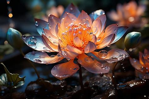 premium ai image mesmerizing lotus flaunts a vibrant palette of