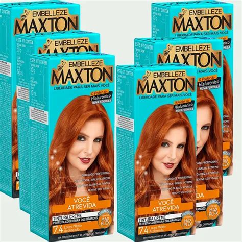 Kit Tinta De Cabelo Maxton Ruiva Atrev Louro Acobreado 7 4 MercadoLivre