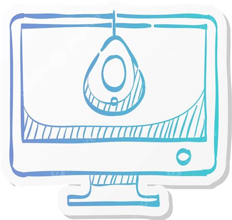 Sticker Style Icon Monitor Calibration Outline Black Design Vector