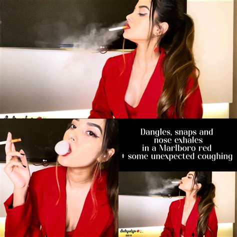 Smoking Angie Nose Exhales Dangling A Marlboro Red Snaps And Some