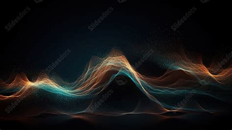 Light Wave With Waves And Ripples On A Black Powerpoint Background For