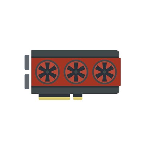 premium vector video card chip icon flat vector computer gpu graphic