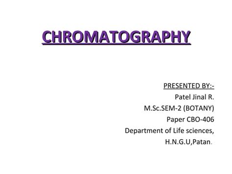 Separation Of Sugar Through Paper Chromatography Pptx
