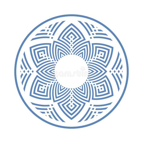 Abstract Decorative Radial Blue Circle Pattern Stock Vector Illustration Of Monochrome