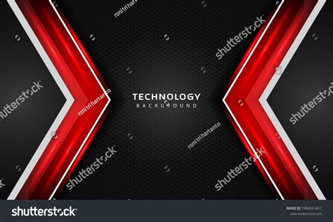 3d Overlap Layers Effect Red Color Stock Vector Royalty Free