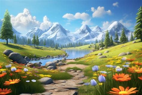 Premium Photo 3d Rendering Of Spring Background