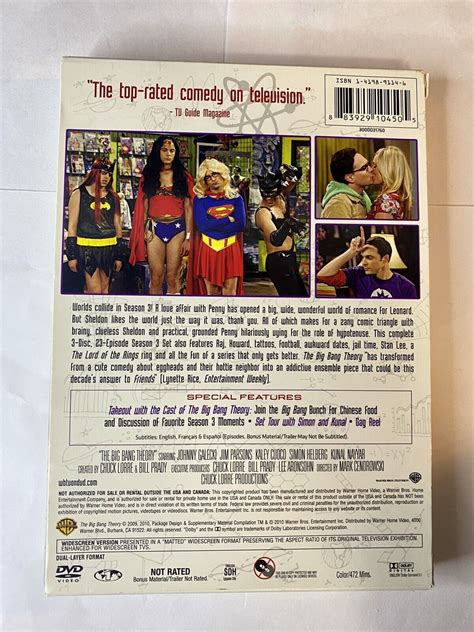 The Big Bang Theory The Complete Third Season Dvd Ebay