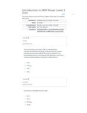 IBM Power Level Quiz Mastering IBM Power Systems Course Hero