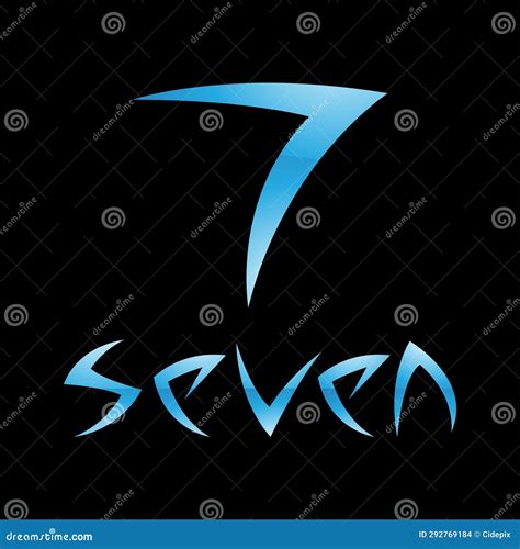Colorful Glossy Number 7 Icon On A Black Background Icon 2 Stock