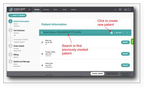 Ordering Workflow · Concert Genetics User Guide
