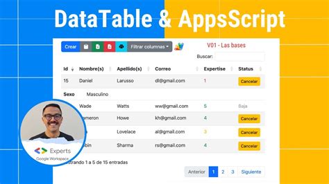 Cómo Usar Un Datatable Con Apps Script ¿qué Es Un Datatable Youtube