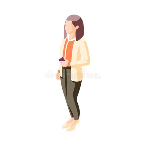 Isometric Woman Illustration Stock Vector Illustration Of Social Society 267430886