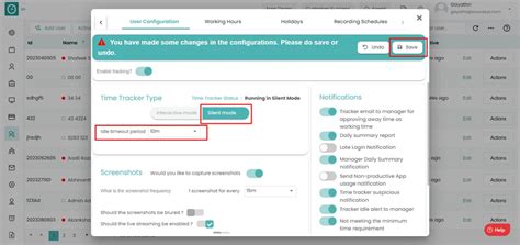 Configurations Settings User Guide Time Champ