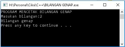 MATEMATIKA Program C Untuk Menentukan Bilangan Ganjil Atau Genap Algoritma Pemrograman