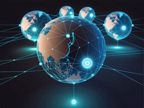 Premium Vector Global Network Connection Concept With World Map Concept 3d Rendering