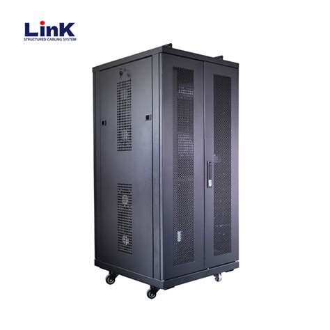 Space Efficient 27u Server Rack Network Cabinet With Vertical Cable