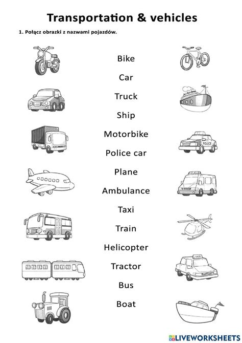 Vehicles Worksheet For Grade 2 2nd Grade Worksheets English As A