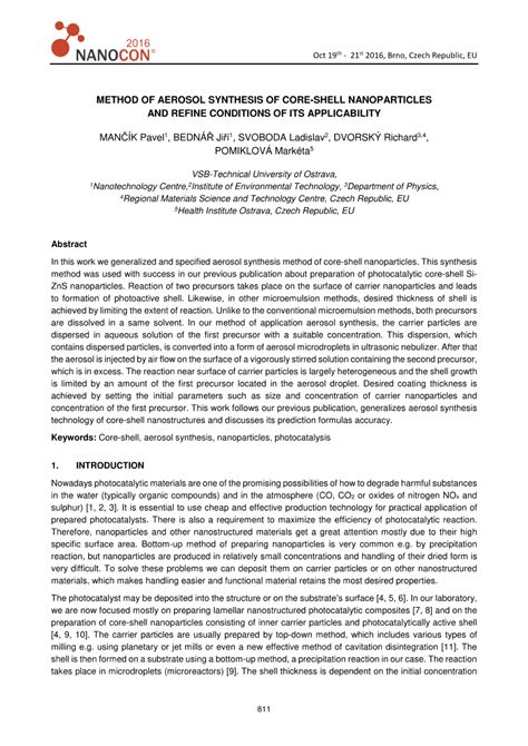 Pdf Method Of Aerosol Synthesis Of Core Shell Nanoparticles And Refine Conditions Of Its